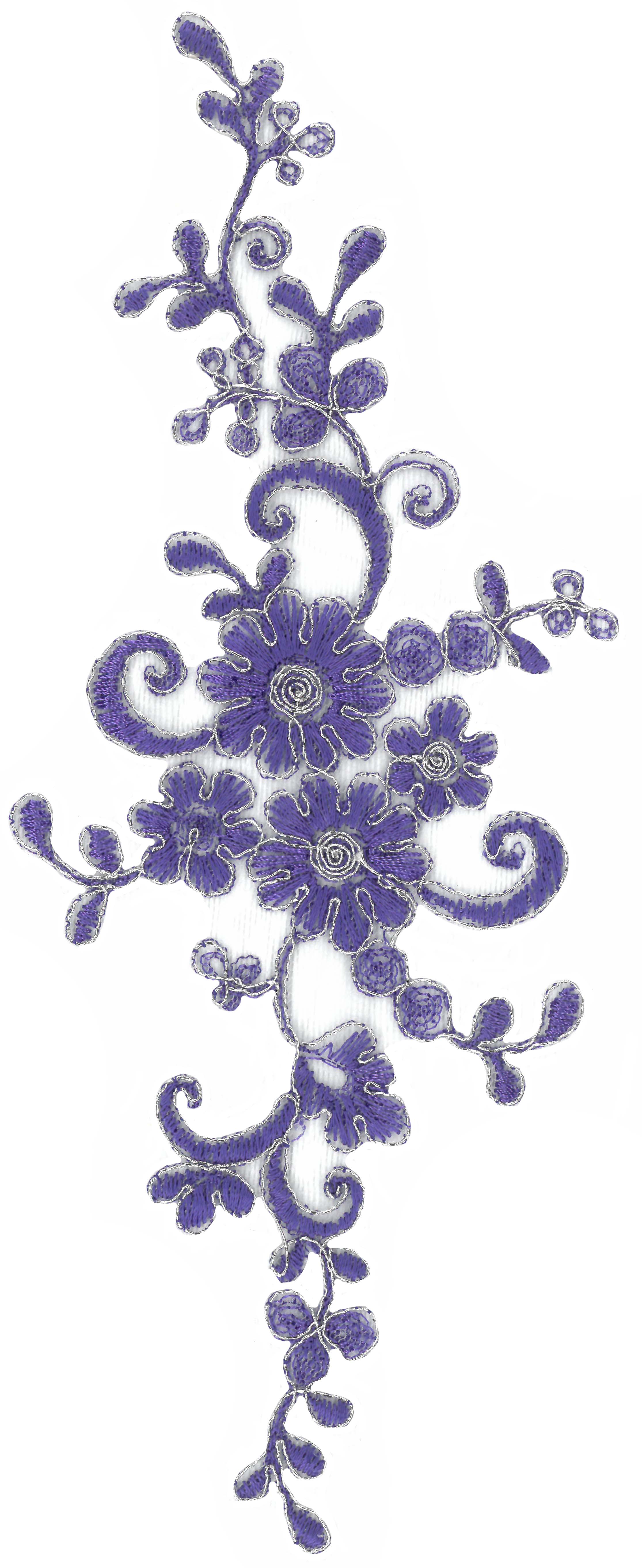 Michael's Bridal Fabrics | EMBROIDERED MOTIF - PURPLE