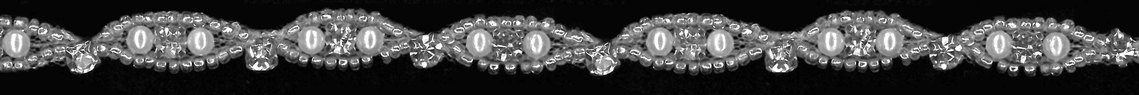 Michael's Bridal Fabrics | CRYSTAL PEARL EDGING - SIL/IV