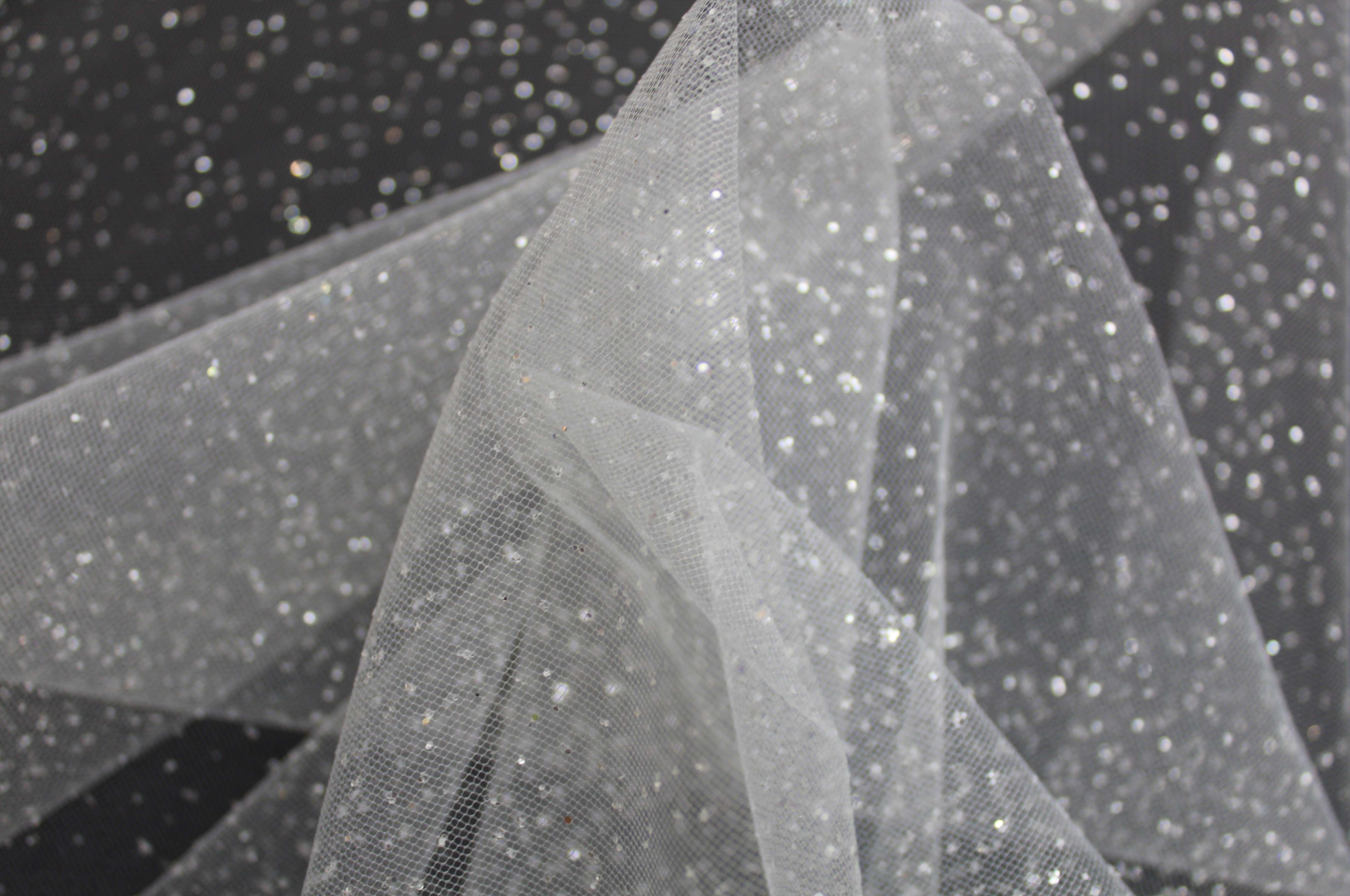 Michael's Bridal Fabrics | GLITTER TULLE - IVORY